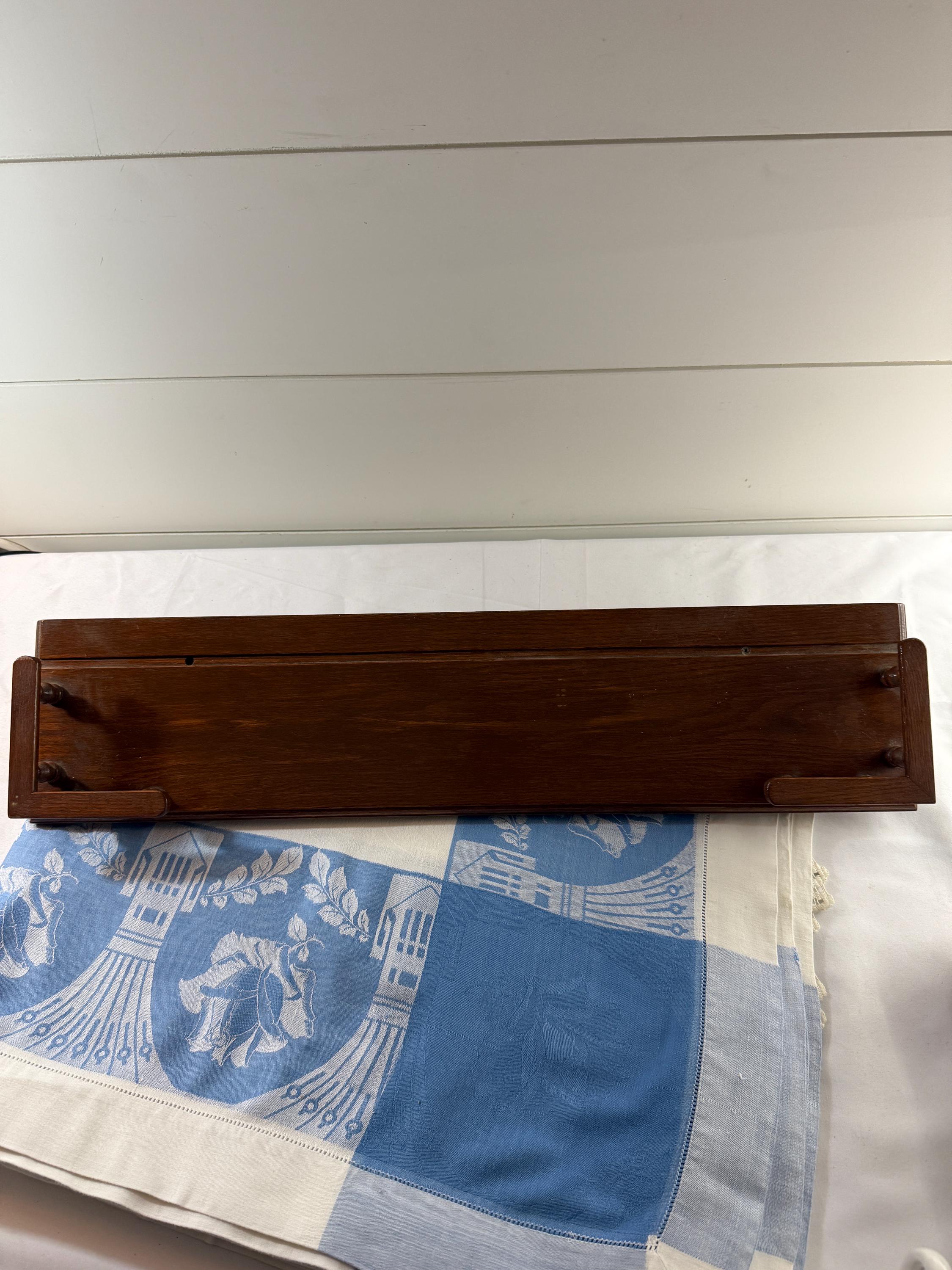 Vintage Wood Shelf With Spindle Railings on the Corners Solid Wood 26 ...