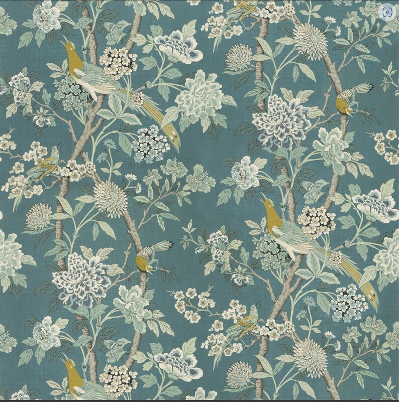 Hydrangea Bird Fabric by GP and J Baker: Custom Curtains, Pillows and ...