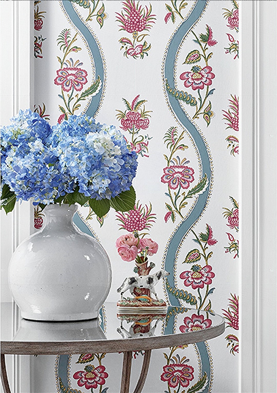 Thibaut Ribbon Floral Designer Wallpaper, Large Print Wallpaper, Unique ...
