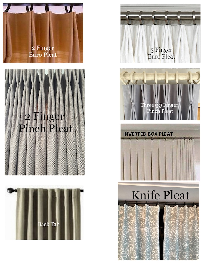 Custom Linen Blend Drapery Panels: Pinch Pleated, Euro Pleated, Back ...