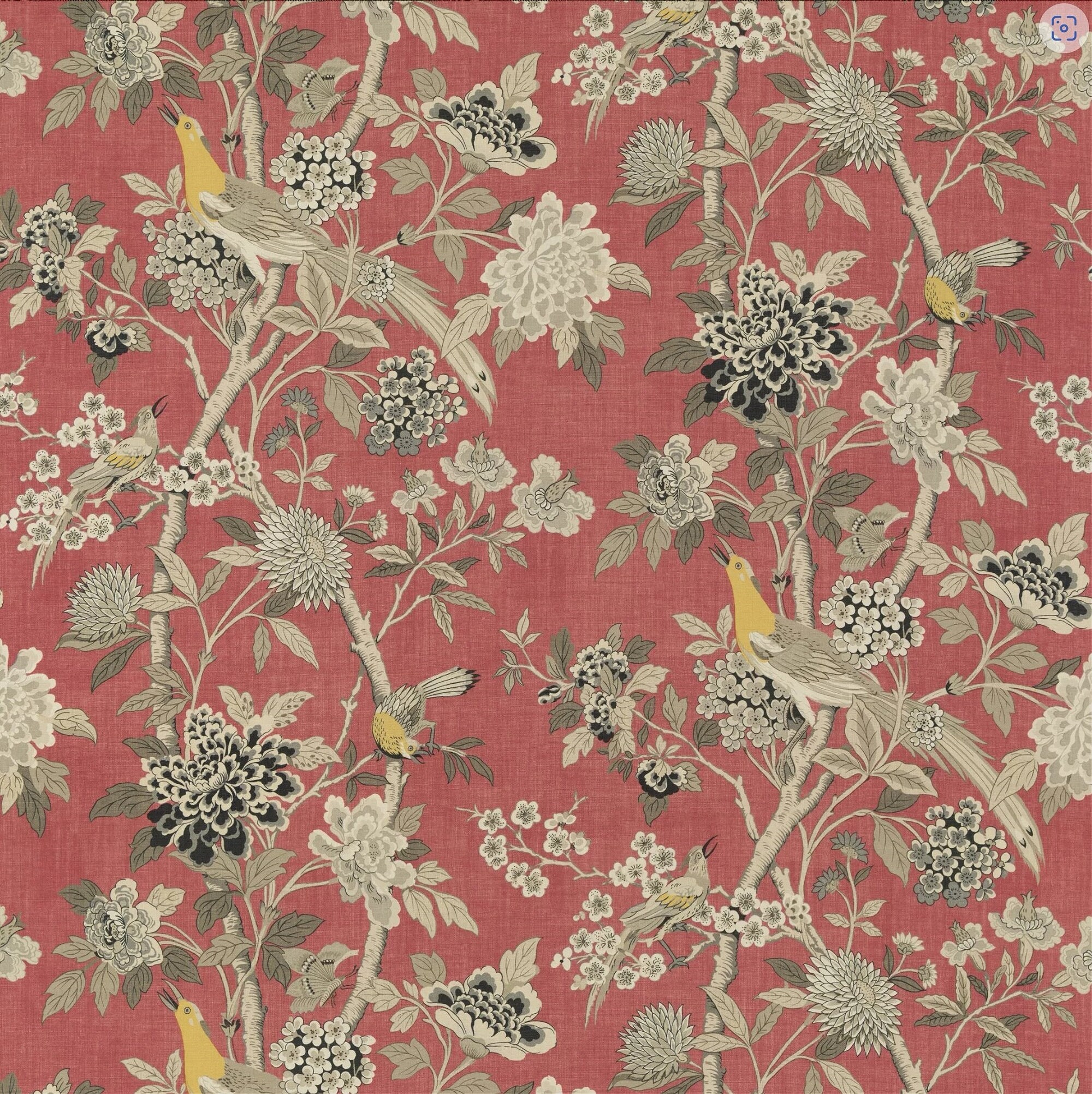 Hydrangea Bird Fabric by GP and J Baker: Custom Curtains, Pillows and ...