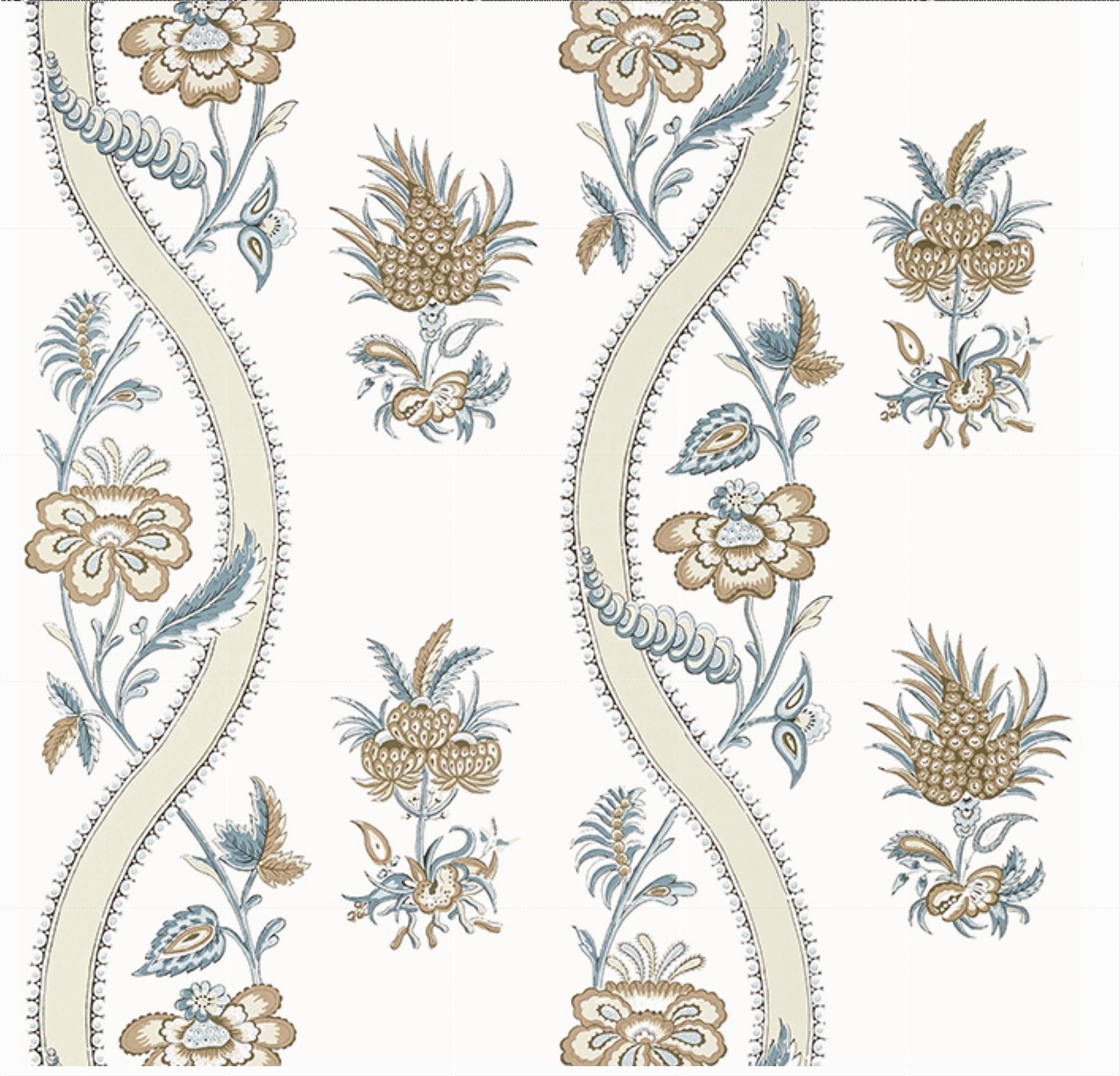 Thibaut Ribbon Floral Designer Wallpaper, Large Print Wallpaper, Unique ...