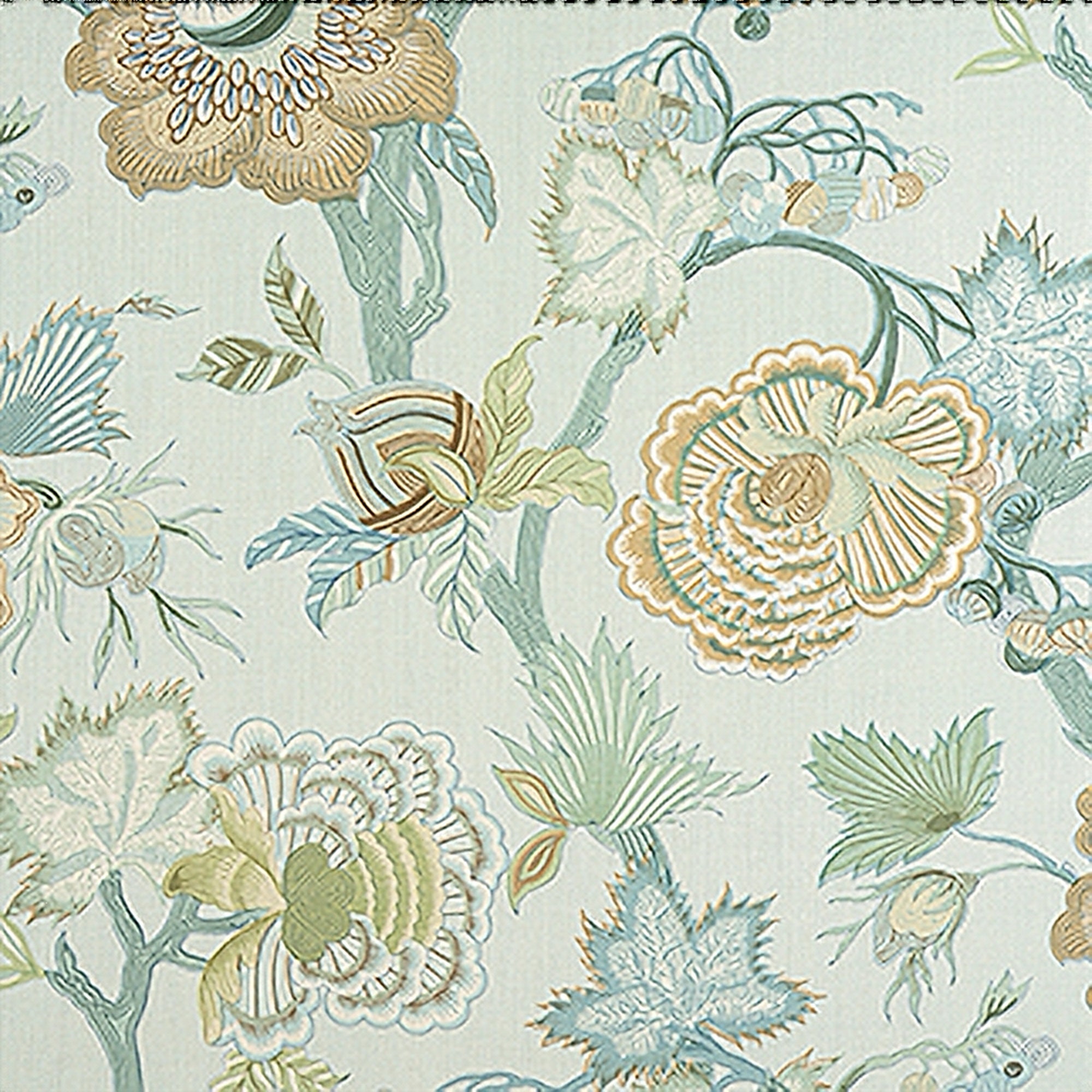 Thibaut Indienne Jacobean Fabric, 6 Colors, Floral Fabric, Curtain ...