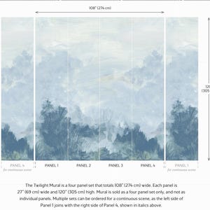 Thibaut Twilight Mural: Earthy Metallic Wallpaper (4 Panel Set) - Etsy