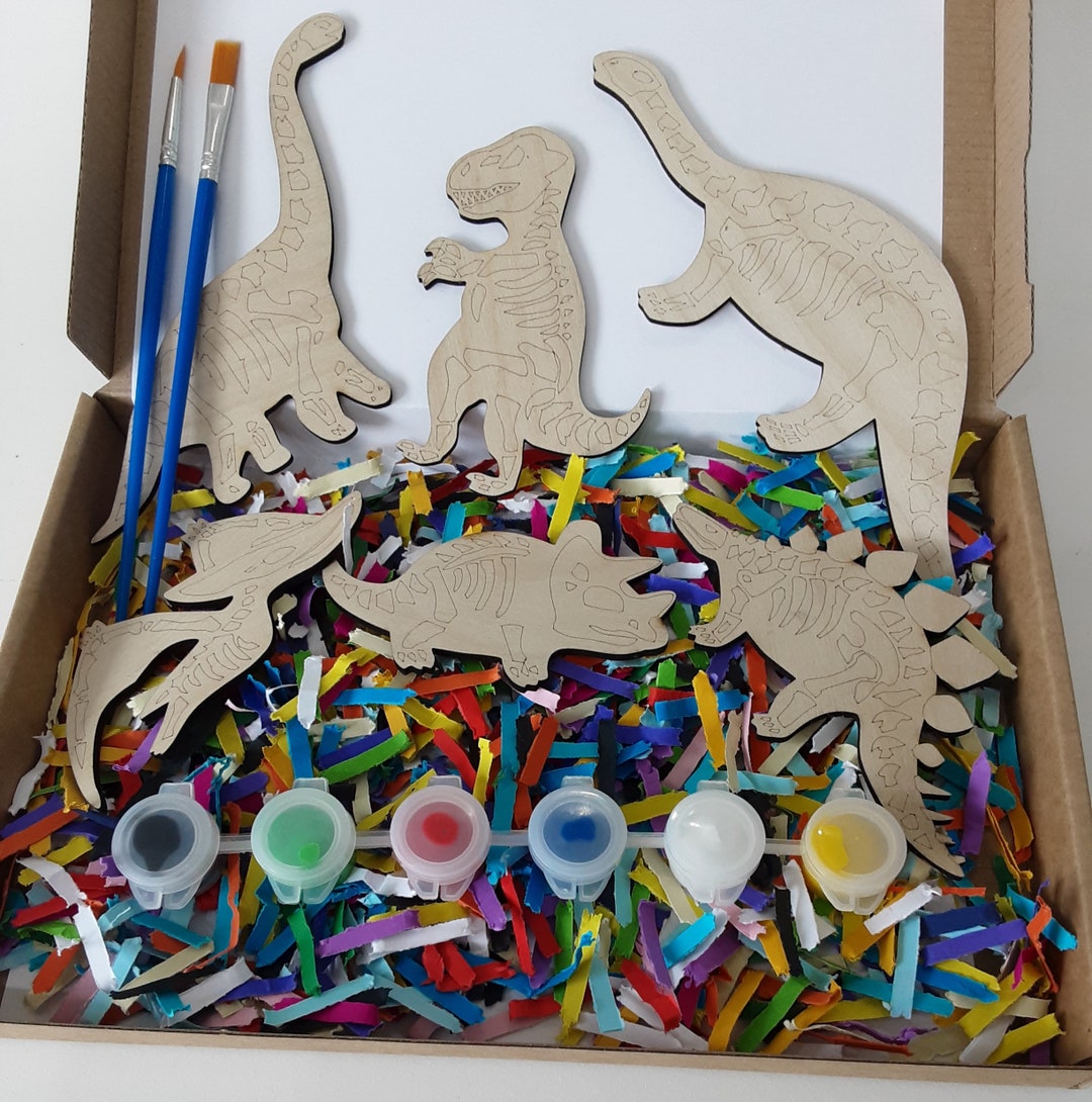 Paint Your Own Dinosaur Craft Kit Gift for Dinosaur Fan DIY Painting ...