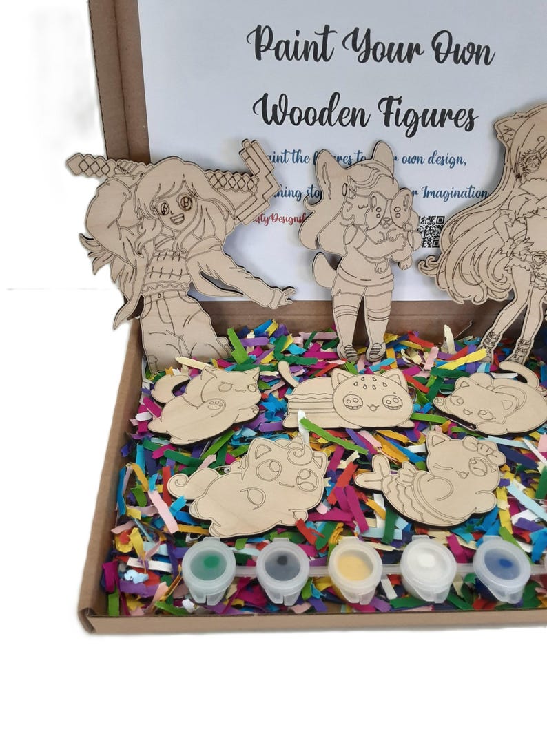 Aphmau Paintable Wooden Figures: Meemeow Character Craft Kit - Etsy