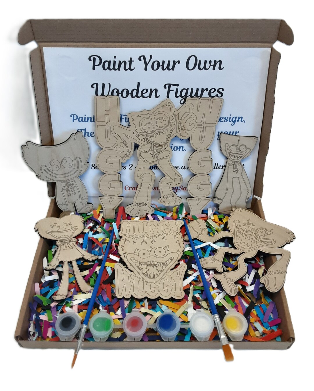 Huggy Wuggy Wooden Paintable Figures Childs Painting Kit Activity ...