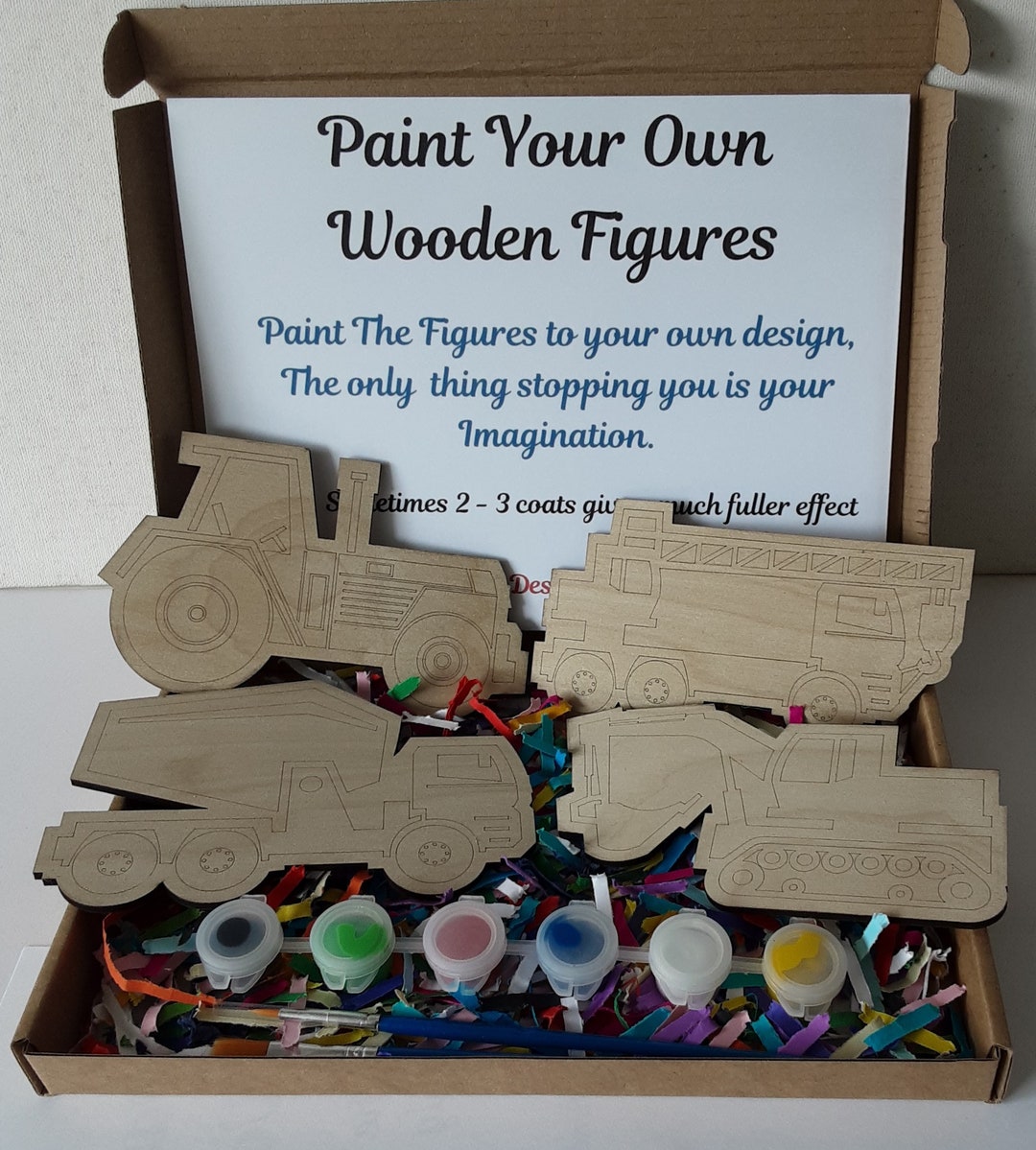 Paint Your Own Tractor Digger and Lorry Craft Kit Childs Painting Kit ...