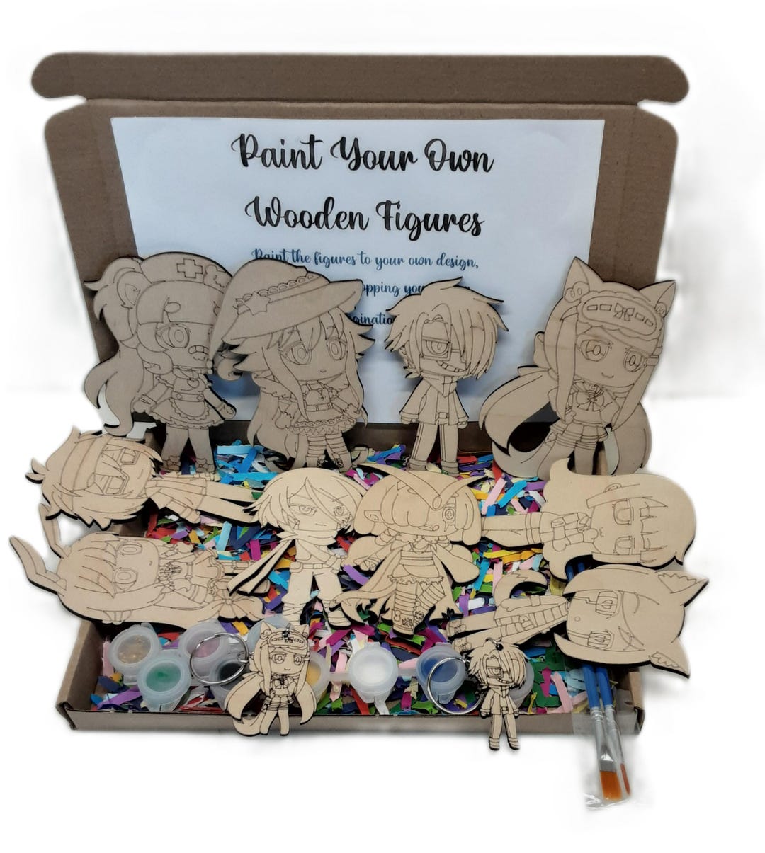 Gatcha Life Wooden Figures Kit, Paint Your Own, Anime DIY Craft ...