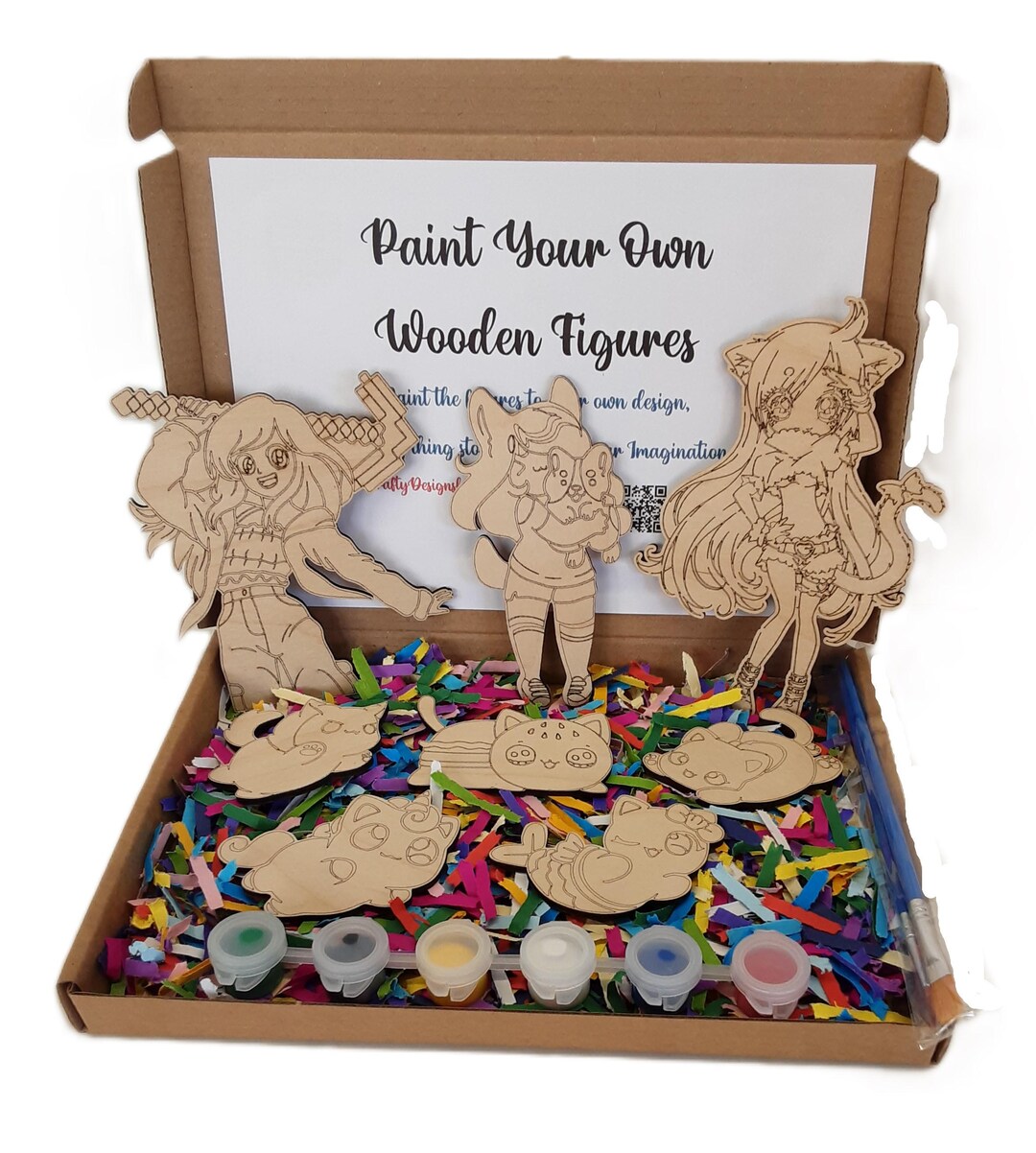 Aphmau Paintable Wooden Figures: Meemeow Character Craft Kit - Etsy