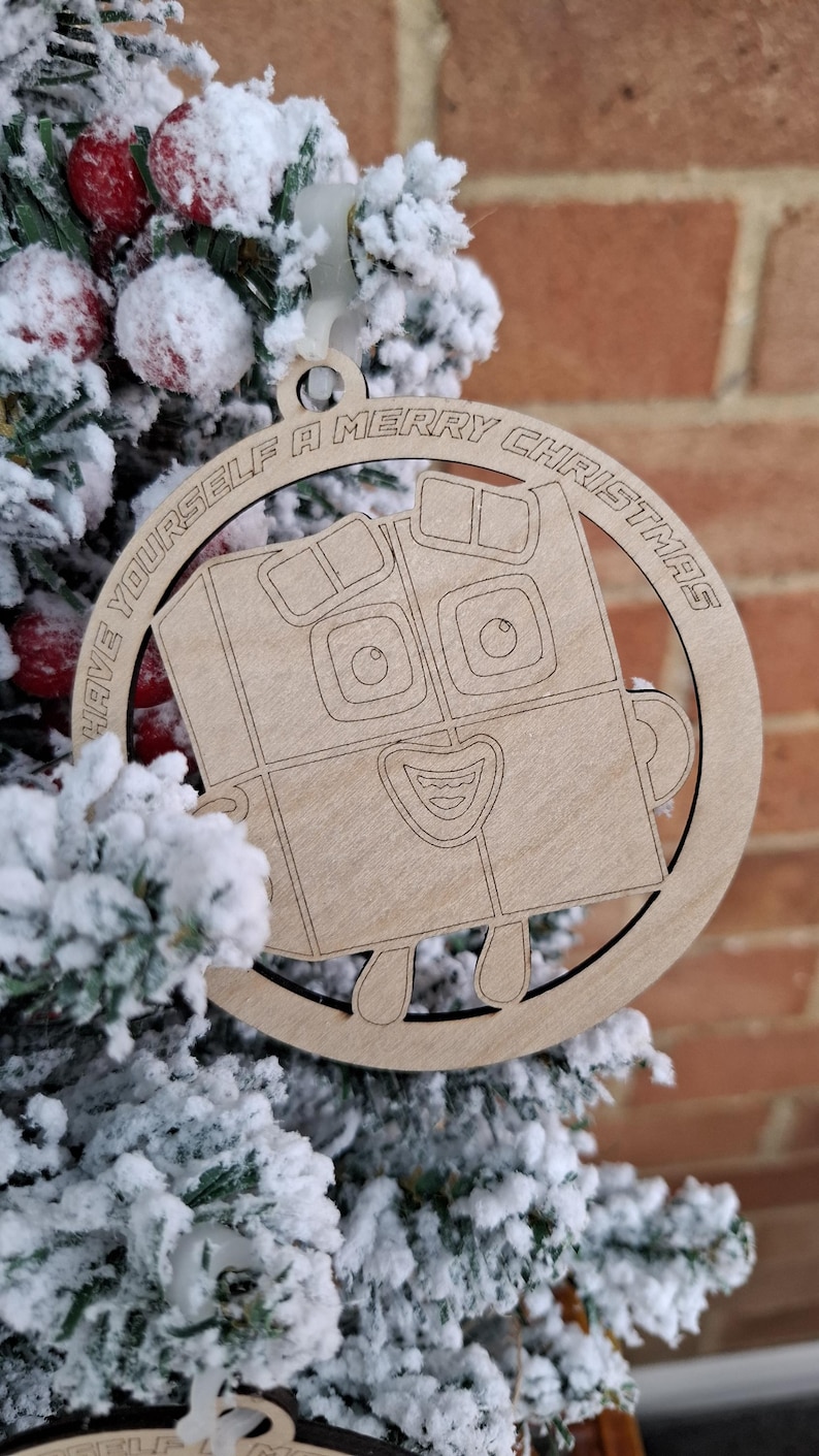 Numberblocks Christmas Baubles, Tree Decorations, Wooden Baubles ...