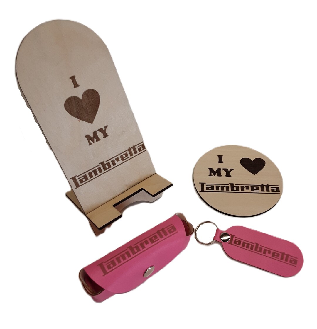 Lambretta Scooter Owner Gift Set Spare Sparkplug Caddy Engraved Keyring ...