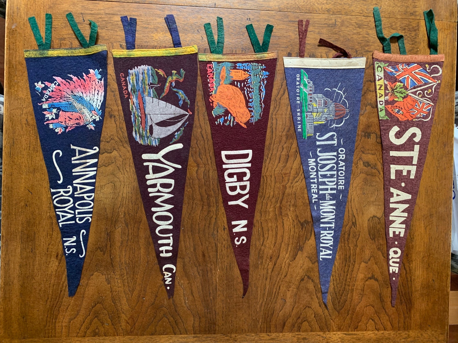 Five 1950s Felt Pennants / Flags of Canada - Etsy