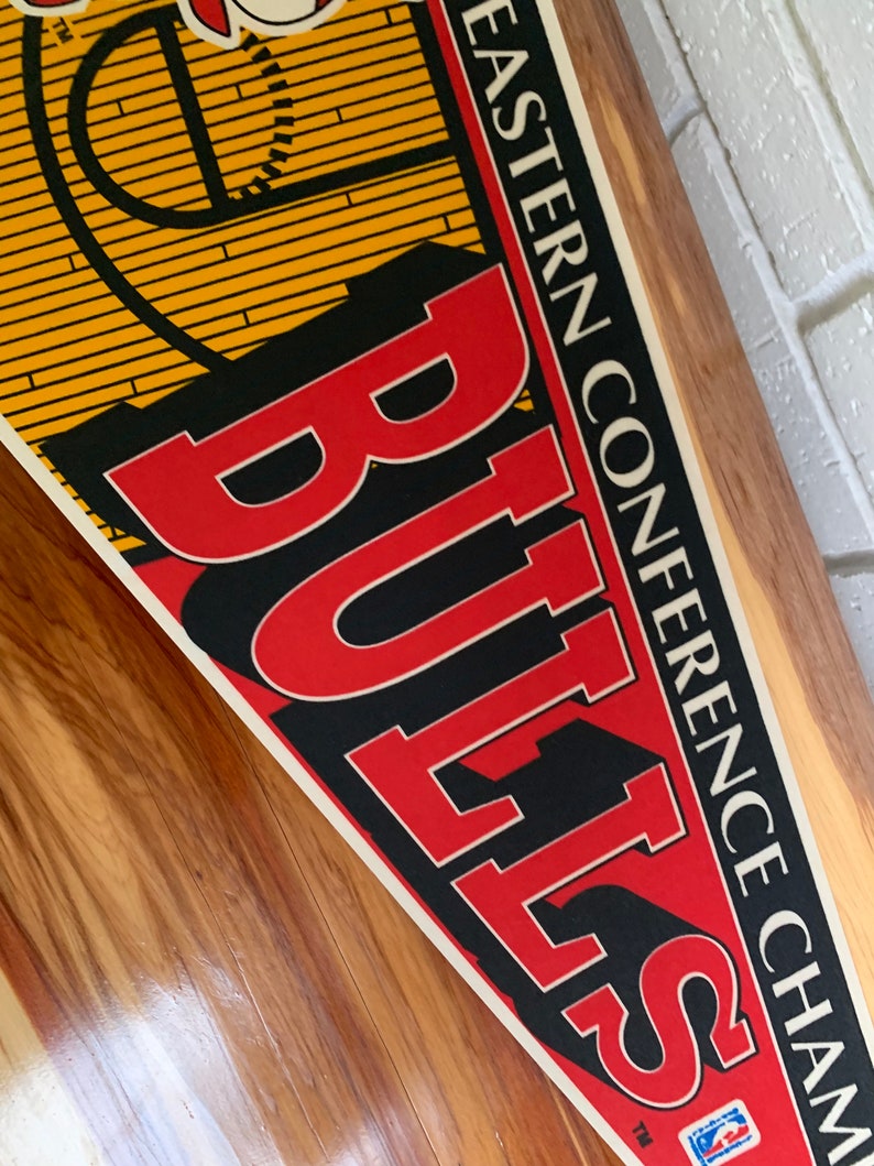 1991 Chicago Bulls NBA Eastern Conference Michael Jordan Felt Pennant ...