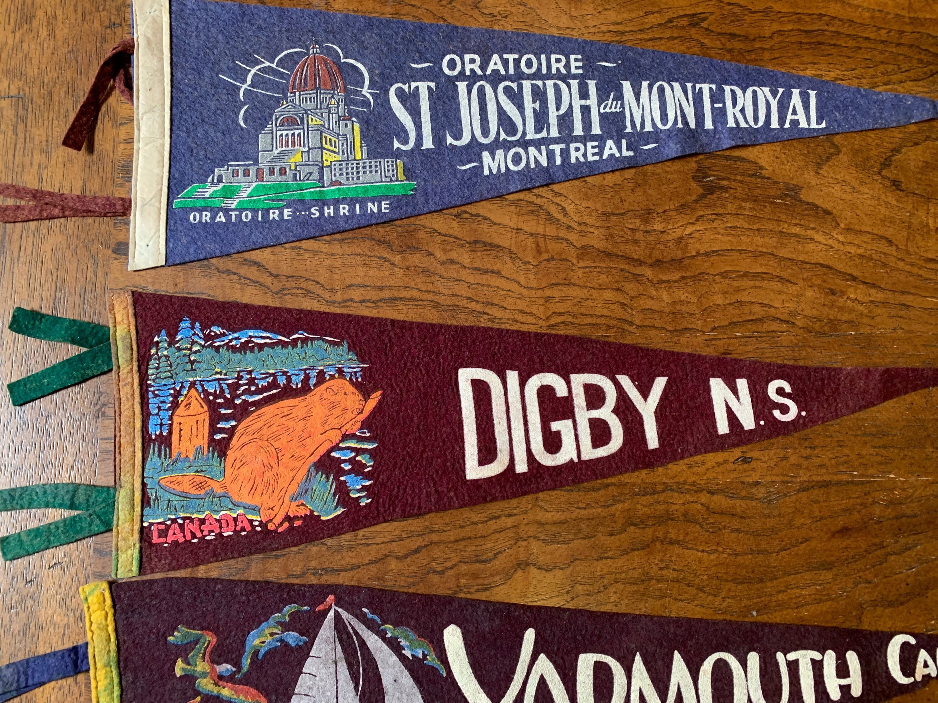 Five 1950s Felt Pennants / Flags of Canada - Etsy