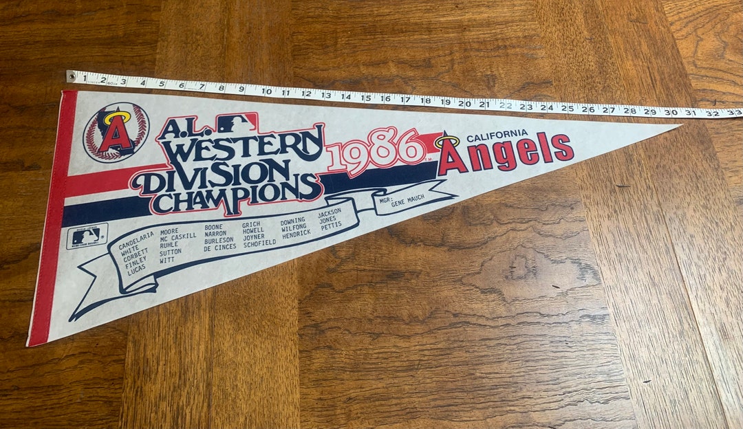 1986 California Angels AL Western Division Champions MLB Felt Pennant ...
