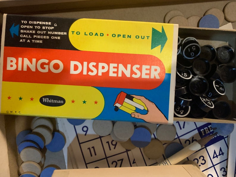 1959 Vintage Complete Whitman Bingo Set for Homes, Clubs and Parties 50 ...