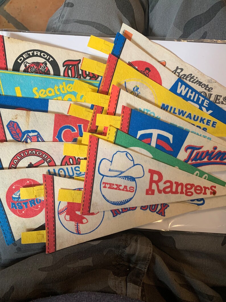Rare Lot 15 MLB 1970s Mini Felt Pennants - Etsy