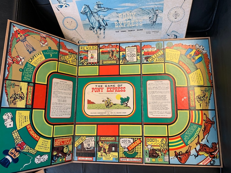 1947 Pony Express Board Game (complete) - Etsy