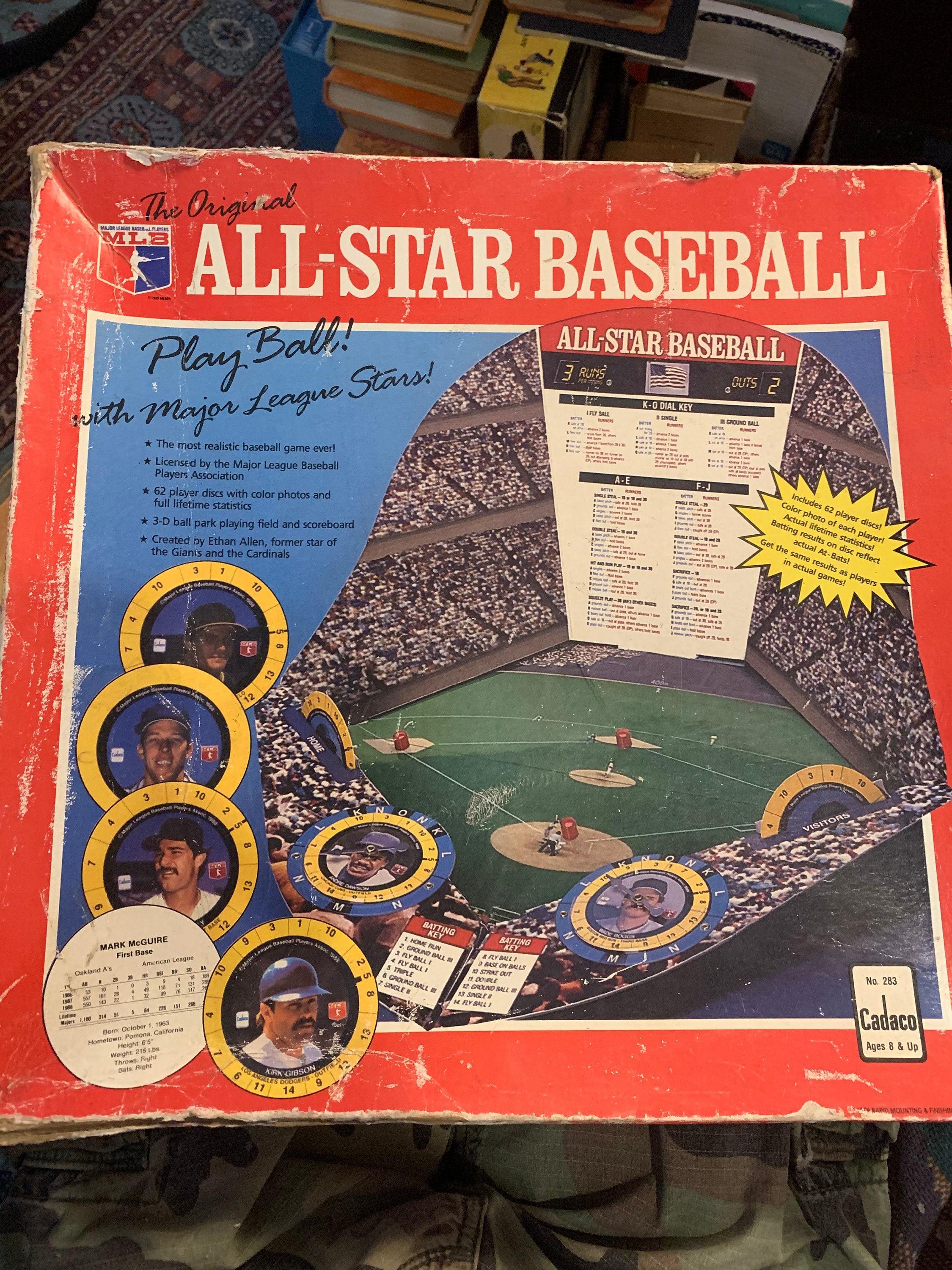 Rare 1989 All Star Baseball Game by Cadaco With UNPUNCHED Player Cards ...