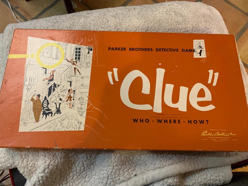1956 Orange Edition Clue Board Game Parker Brothers Detective Game - Etsy