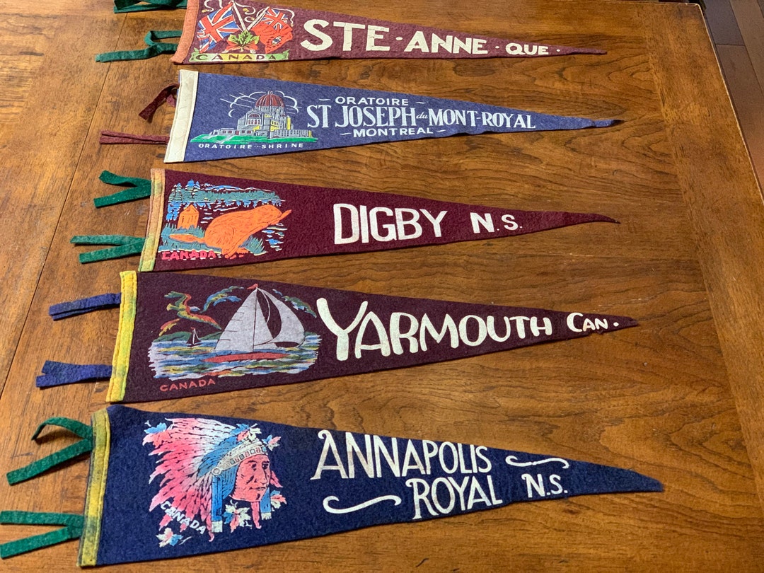 Five 1950s Felt Pennants / Flags of Canada - Etsy