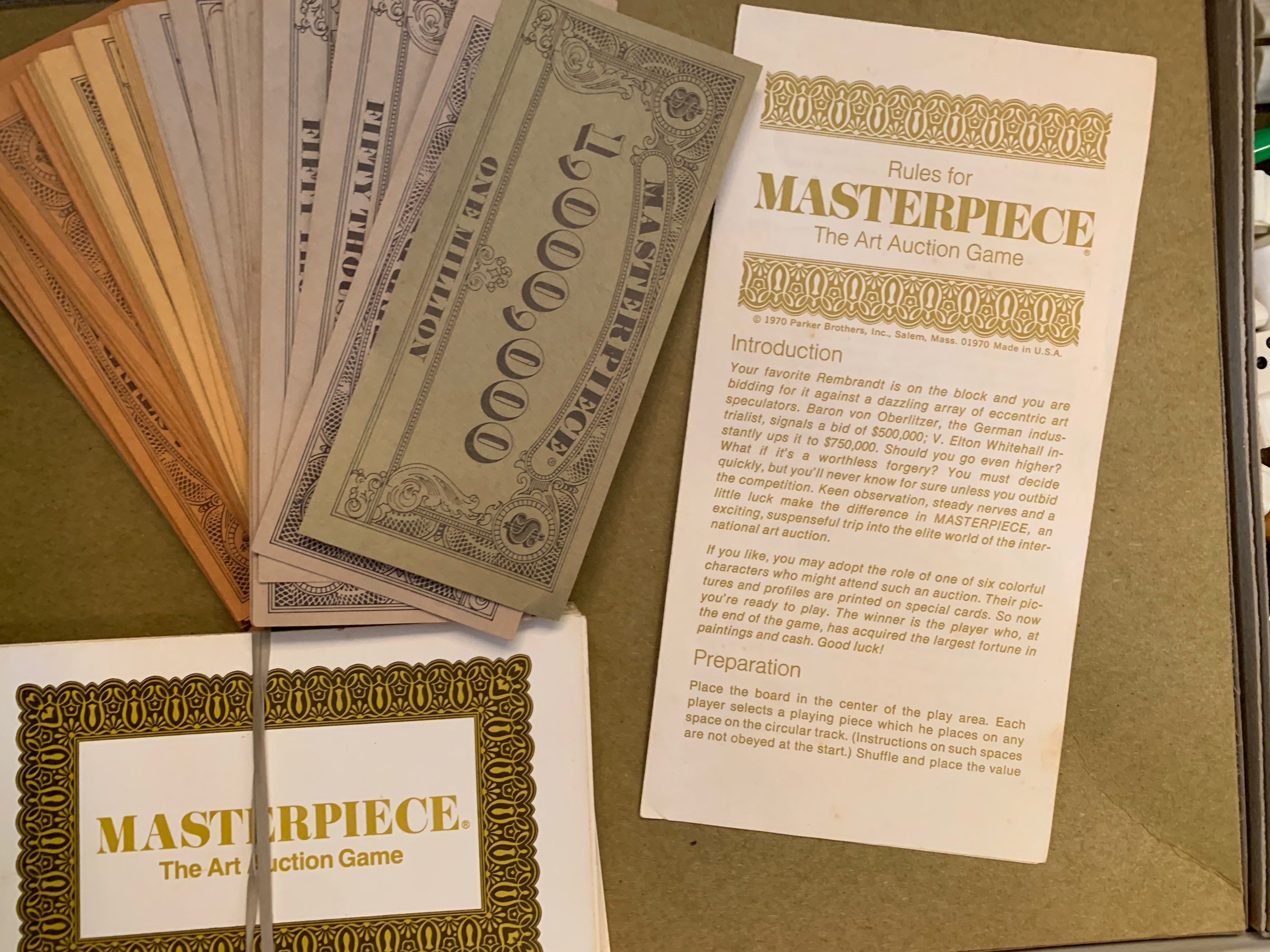 Vintage Masterpiece Board Game, 1970, Parker Brothers - Etsy