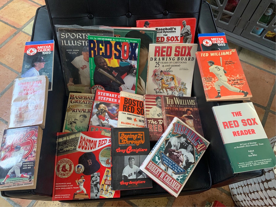 Huge Library Lot of Boston Red Sox Books: Two Chairs Worth, 34 Bosox ...
