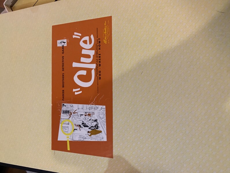 1956 Orange Edition Clue Board Game Parker Brothers Detective Game - Etsy