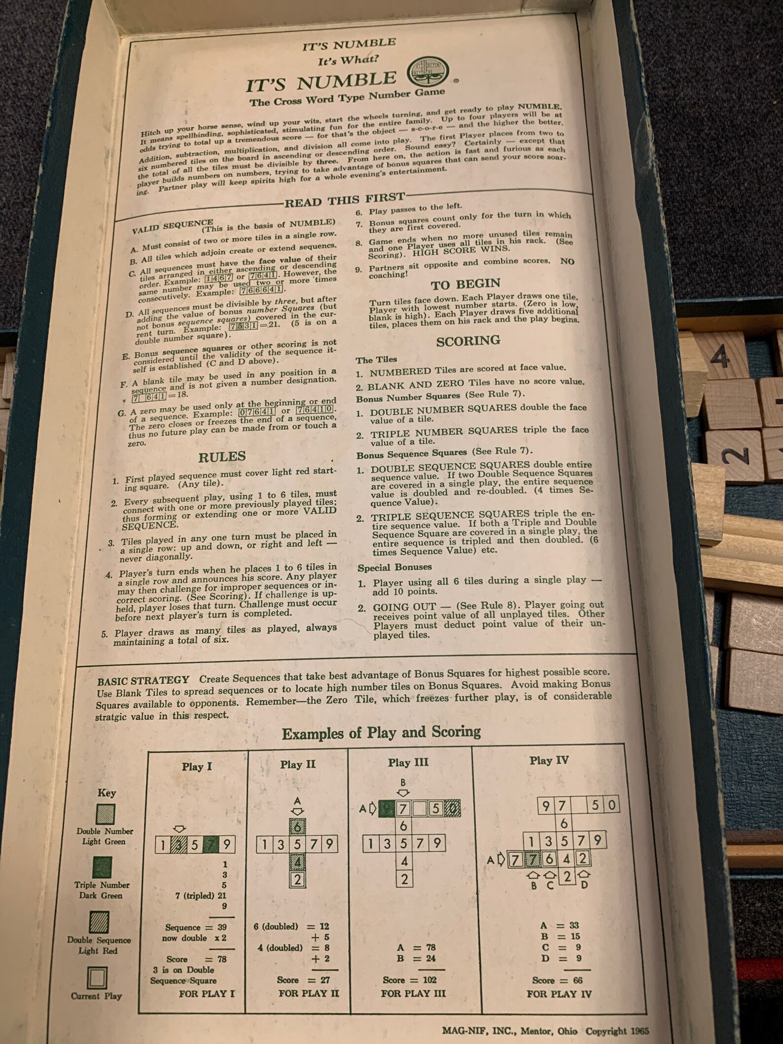 1965 Numble, the Cross-numbers Game by Mag-nif - Etsy
