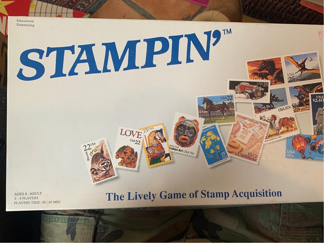 1989 Stampin Board Game Lively Game of Stamp Acquisition - Etsy