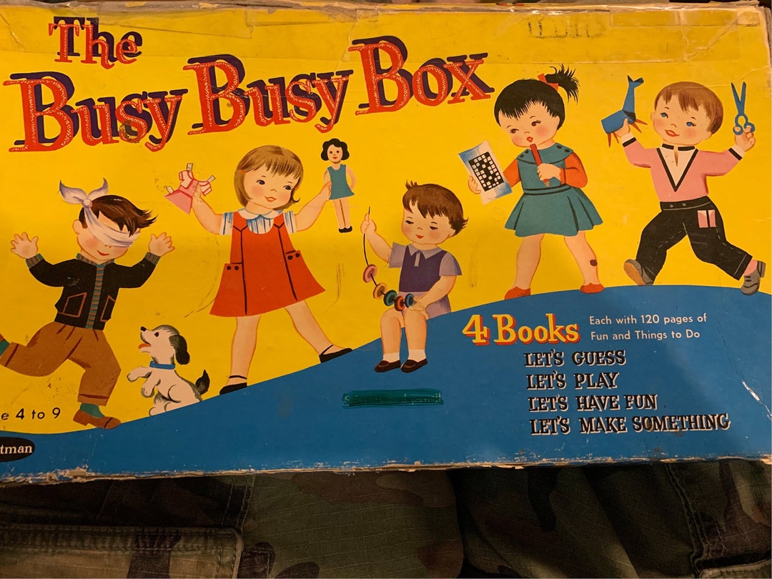 Vintage Busy Busy Box (with 4 Books) - Etsy