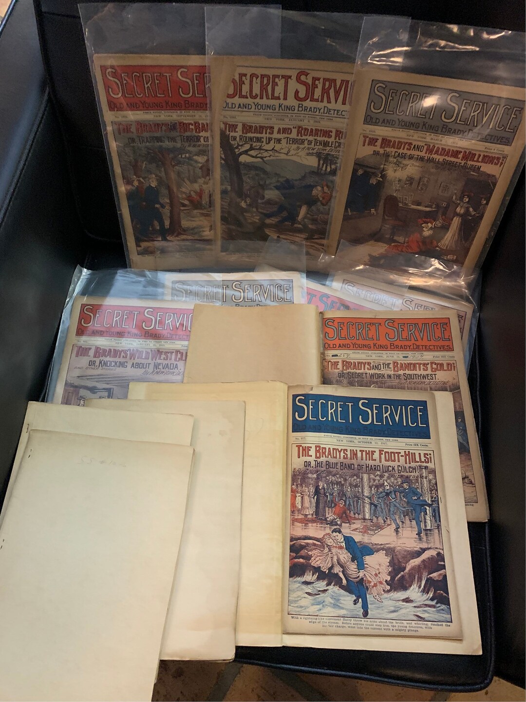 A Dozen Antique 1917-1919 Adventure Comic Newspaper Magazines Secret ...