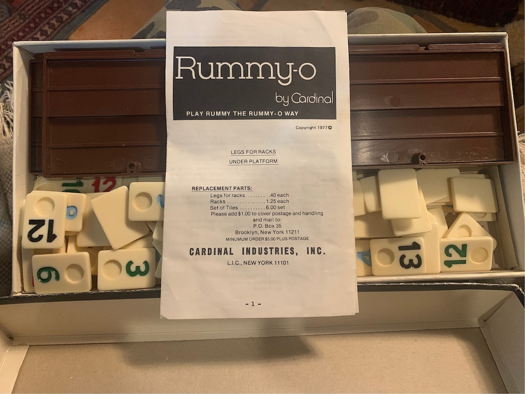 Vintage Rummy-o Tile Game by Cardinal With Case Tile Set - Complete ...