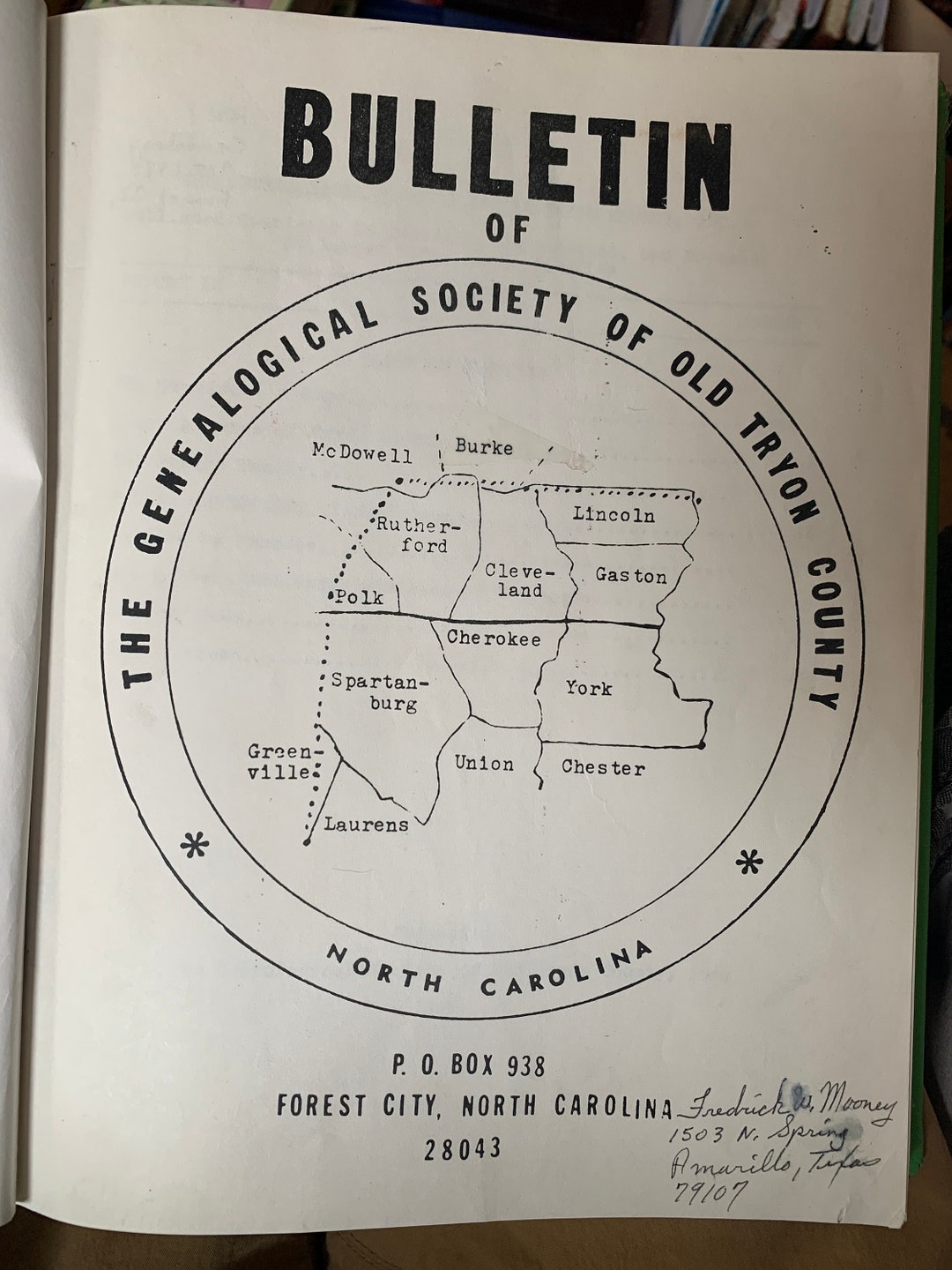 Bulletin of the Genealogical Society of Old Tryon County North Carolina ...