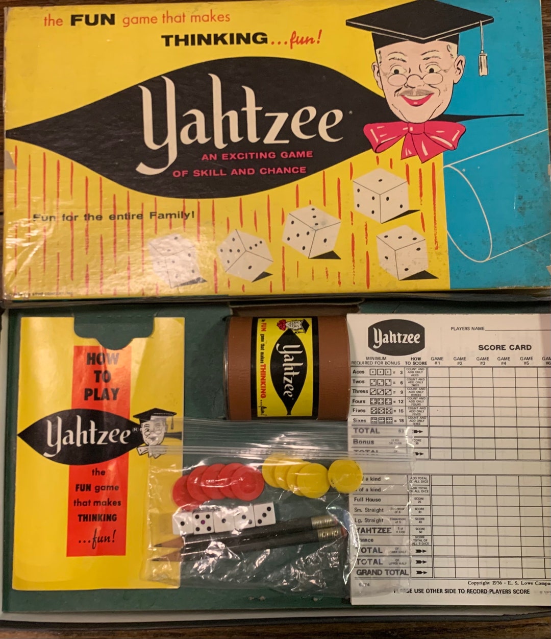 1956 Yahtzee Dice Game - Etsy