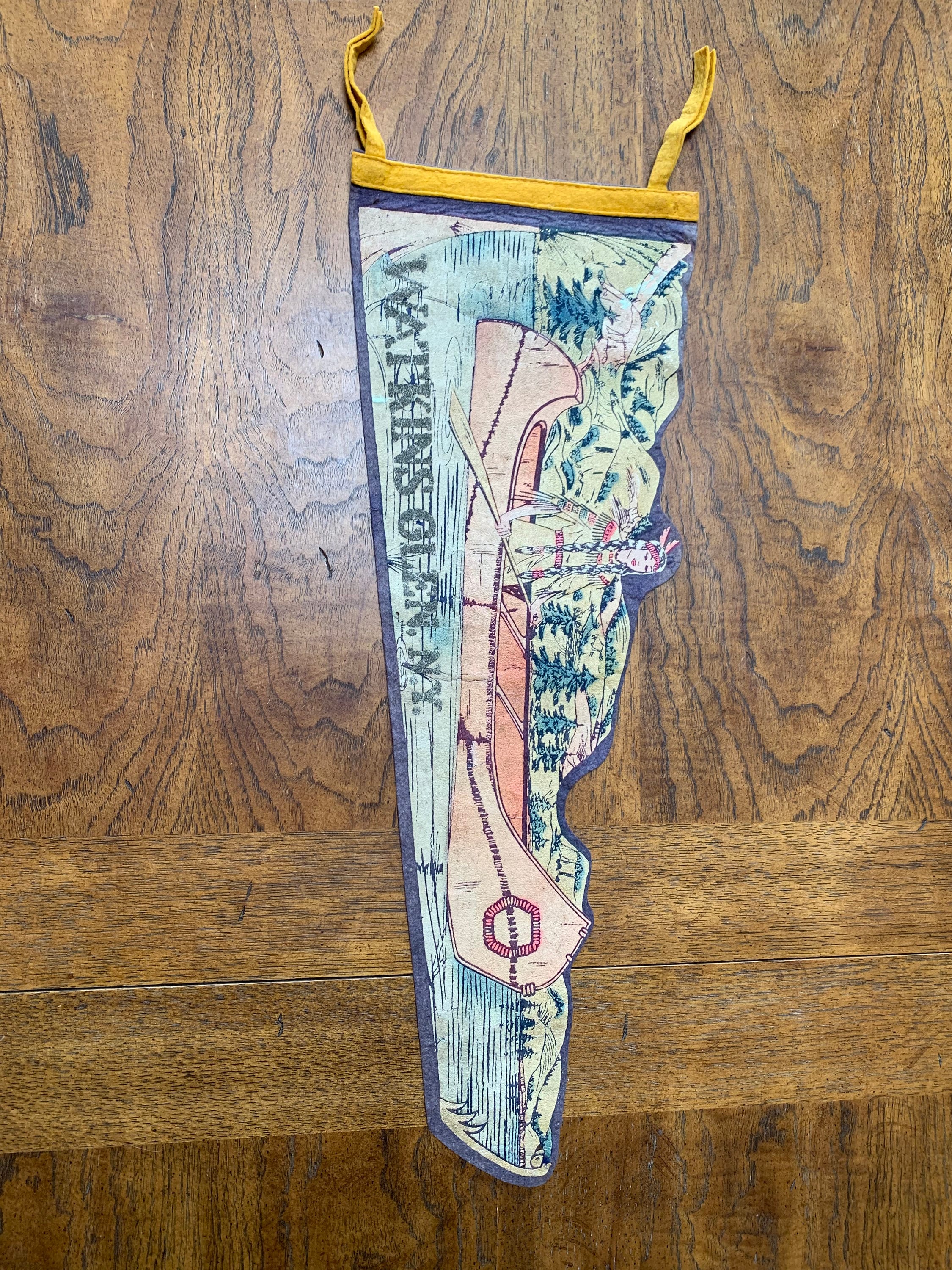 Vintage 1940s Silhouette Native American Canoe Soft Felt Pennant - Etsy