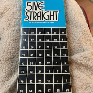1968 Five Straight Pegboard Game (complete) by Straight Line Products ...