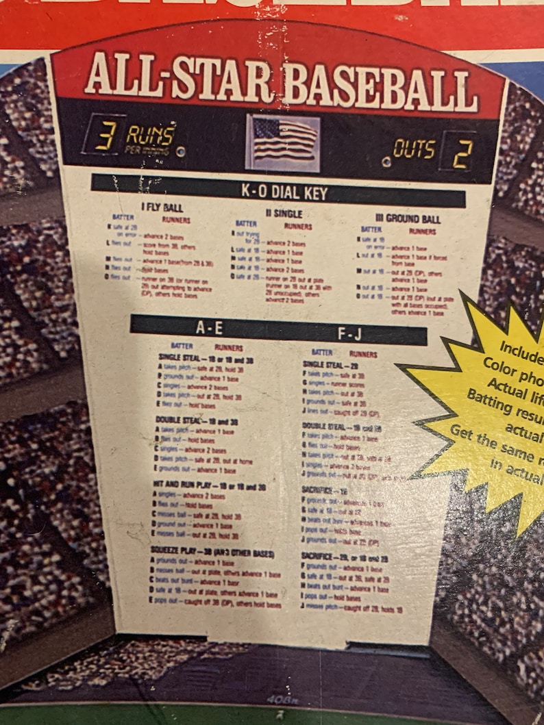 Rare 1989 All Star Baseball Game by Cadaco With UNPUNCHED Player Cards ...