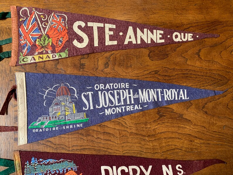 Five 1950s Felt Pennants / Flags of Canada - Etsy