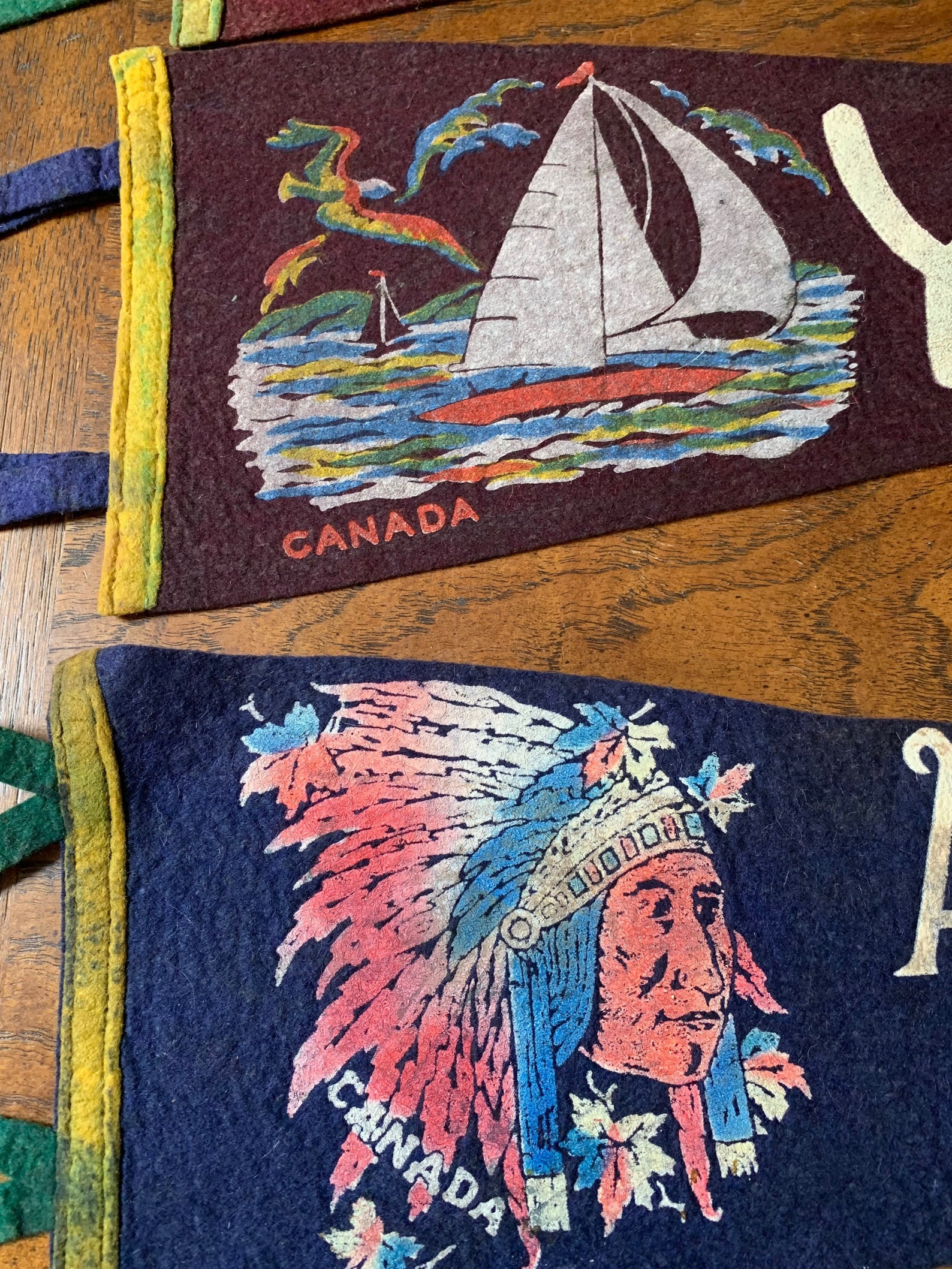Five 1950s Felt Pennants / Flags of Canada - Etsy