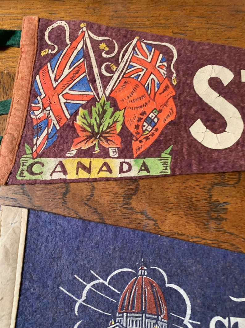 Five 1950s Felt Pennants / Flags of Canada - Etsy