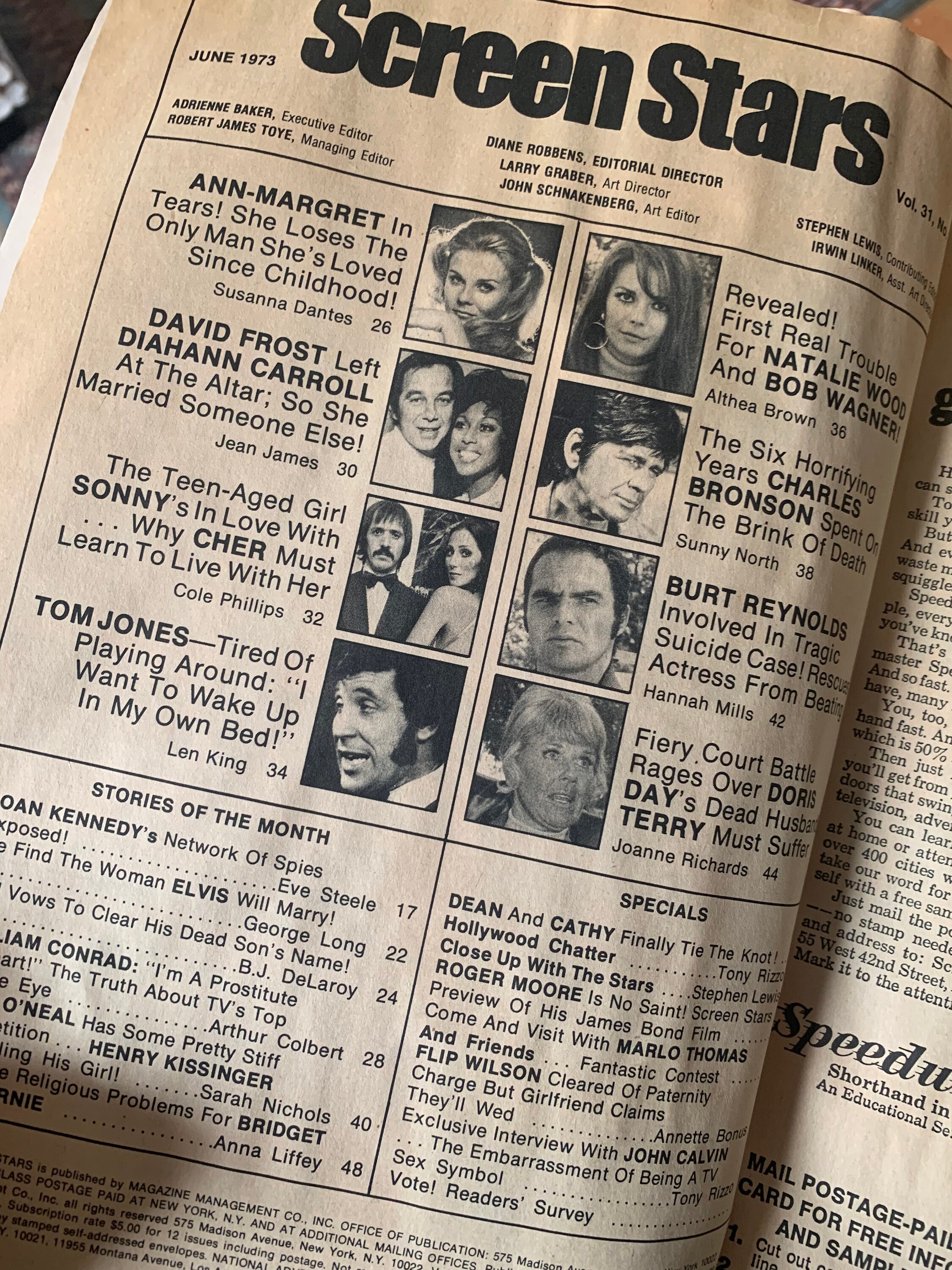 Vintage Screen Stars Magazine With Elvis Presley on Cover June - Etsy