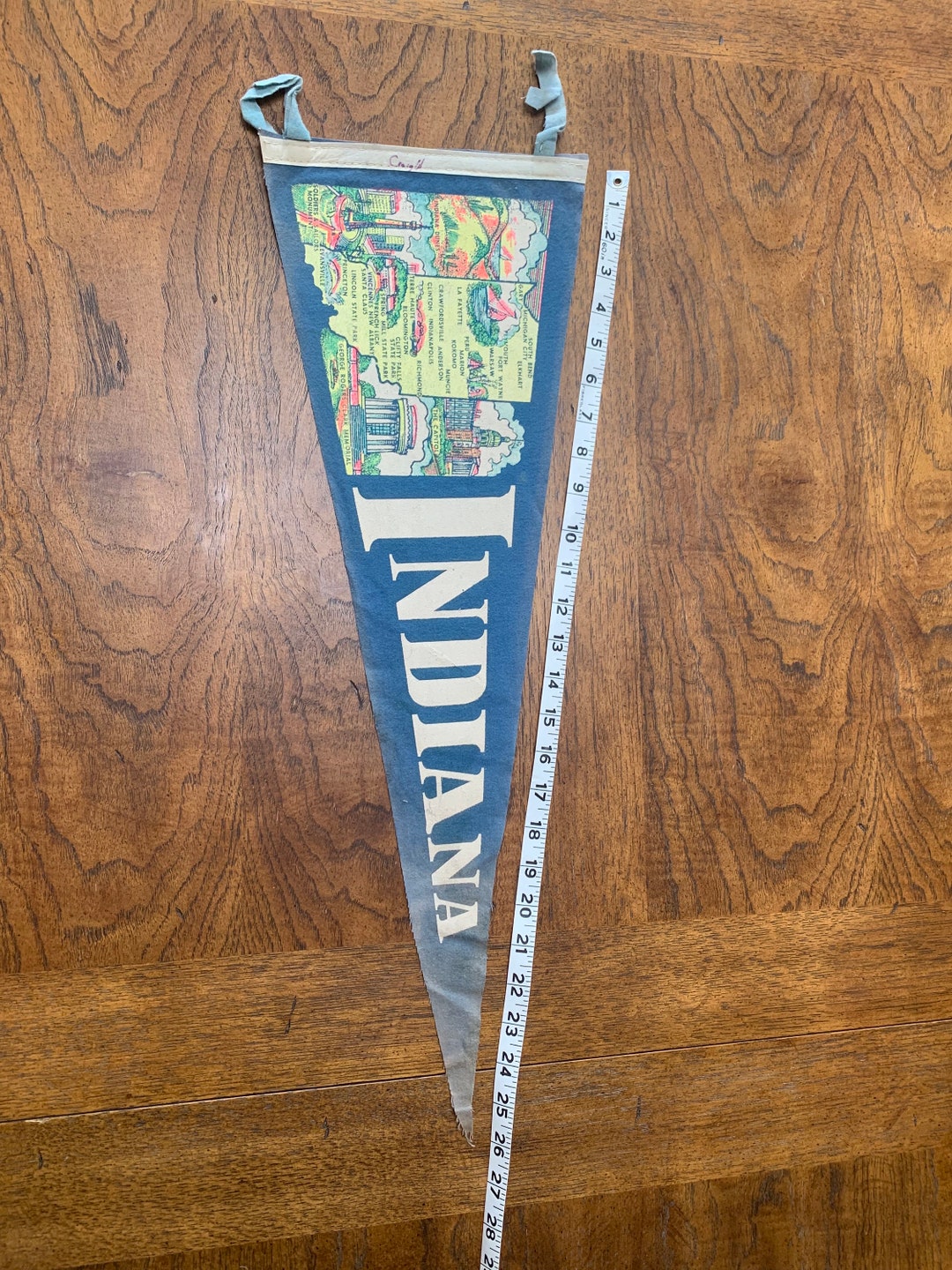 1950s Indiana State Pennant 25”x8” Soft Felt Pennant With Great ...