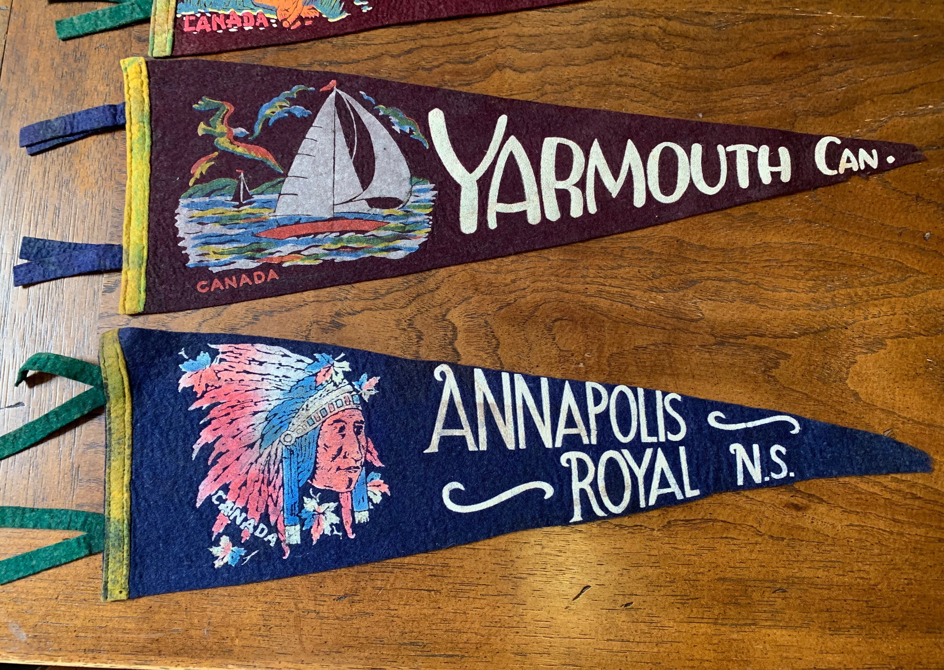 Five 1950s Felt Pennants / Flags of Canada - Etsy