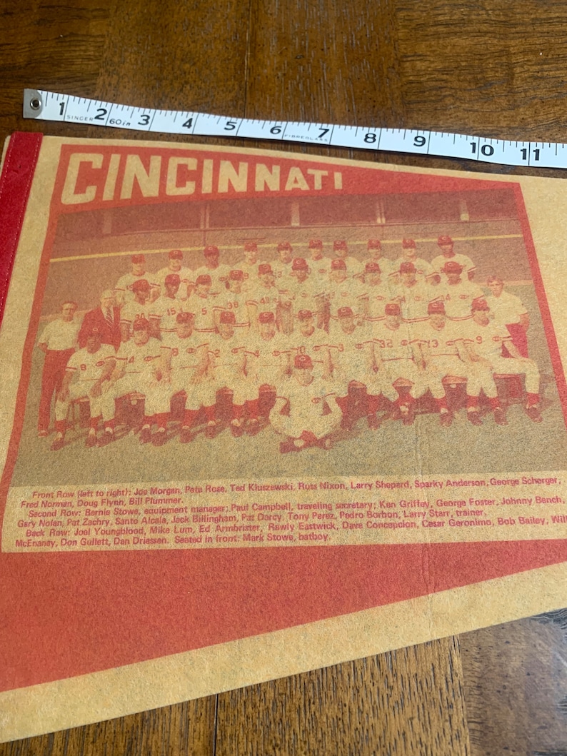 1970s Cincinnati Reds Big Red Machine Team Photo Graphic MLB Felt ...