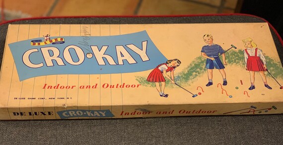 1950s Cro-kay Indoor-outdoor Croquet Game Complete | Etsy
