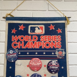Vintage Major League Baseball Champions Banner With Buttons/pins - Etsy