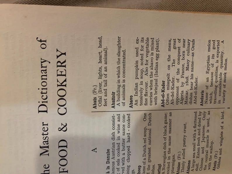 Hard-to-find Classic Cooking Book: the Master Dictionary of Food ...