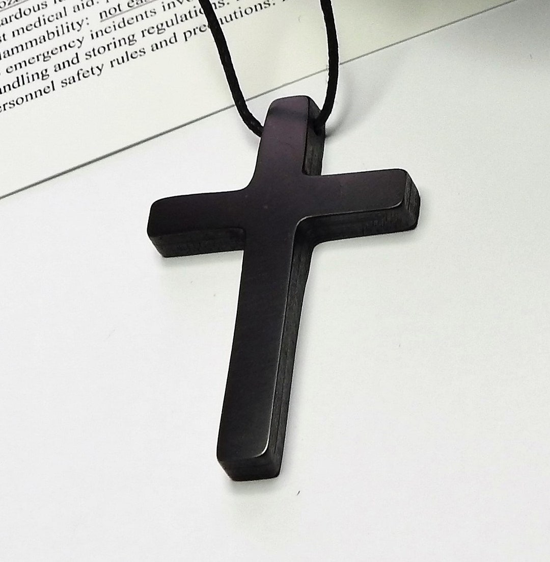 Shungite Christian Cross Pendant Necklace EMF Protection & - Etsy